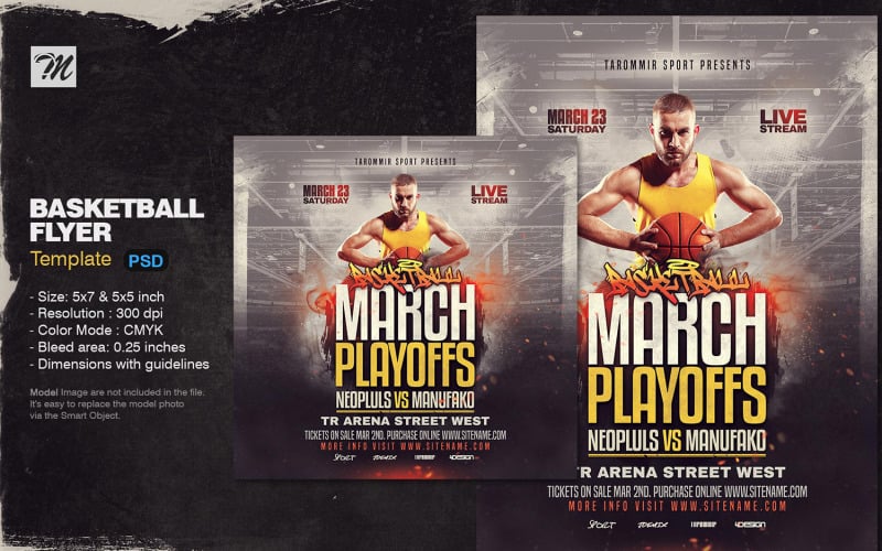 Basketball Playoffs Flyer #434288 - TemplateMonster
