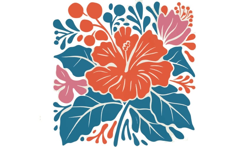 Illustration vectorielle de fleur silhouette