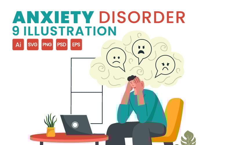 9 Anxiety Disorder Illustration #434931 - TemplateMonster