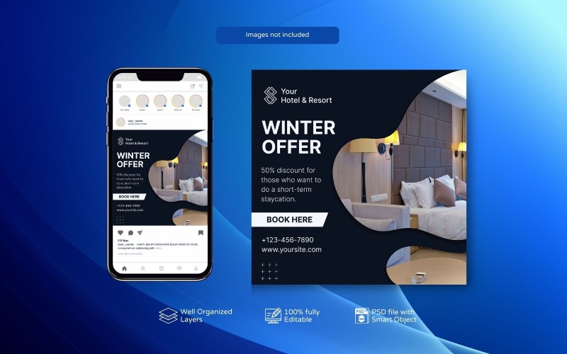 Hotel Resort Promotional Offer PSD Template - TemplateMonster