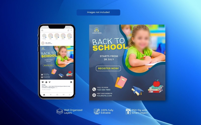 Back-to-School Social Media Template - TemplateMonster