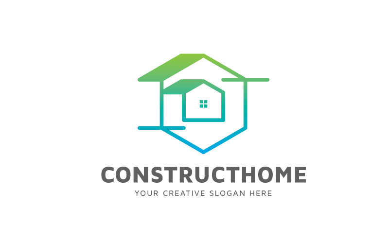 Home Construction Logo Design Template - TemplateMonster
