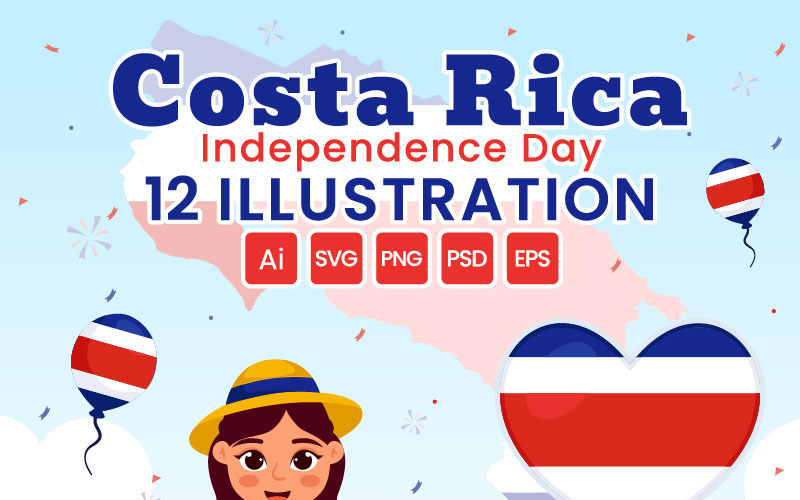 12 Independence Day of Costa Rica Illustration