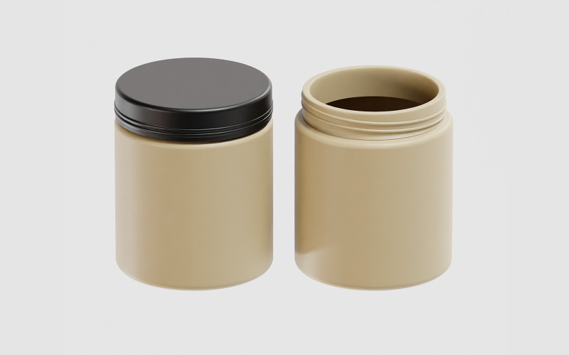 Cream jar High quality 3d model 0002 - TemplateMonster