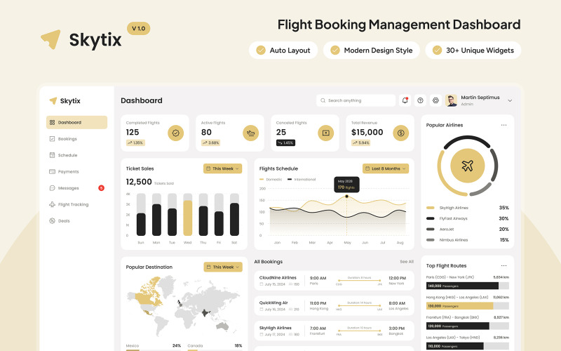 Skytix - Flight Booking Management Dashboard