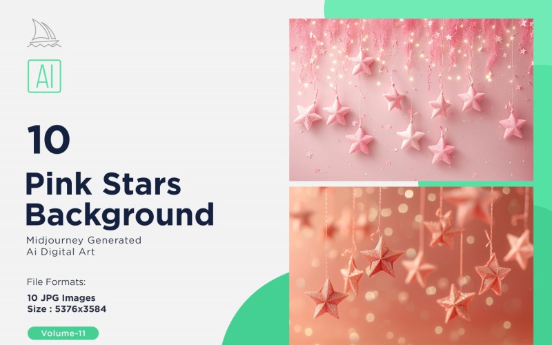 Pink Stars Background 10 Set Vol - 11 - TemplateMonster