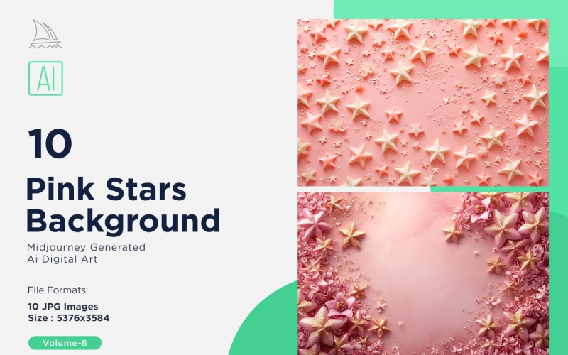 Pink Stars Background 10 Set Vol - 6 - TemplateMonster