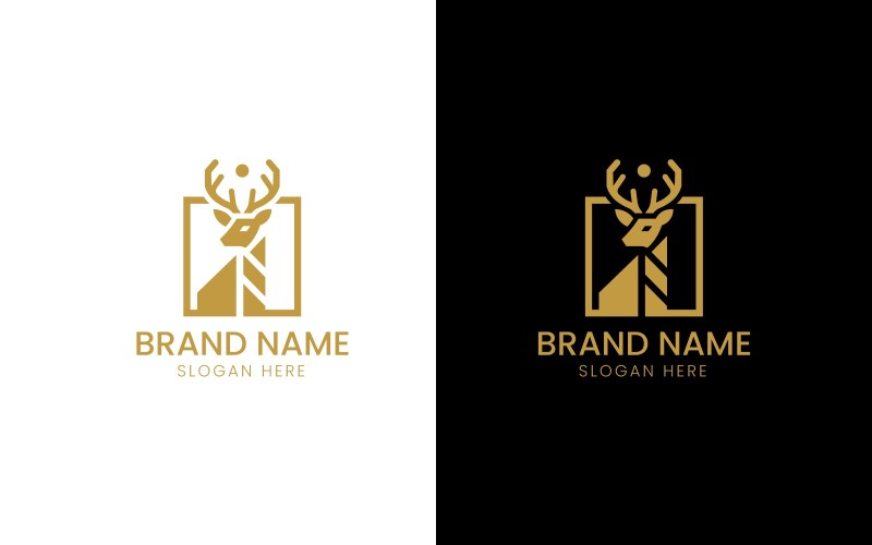 Tête de cerf Logo vectoriel-08-220 #436308 - TemplateMonster