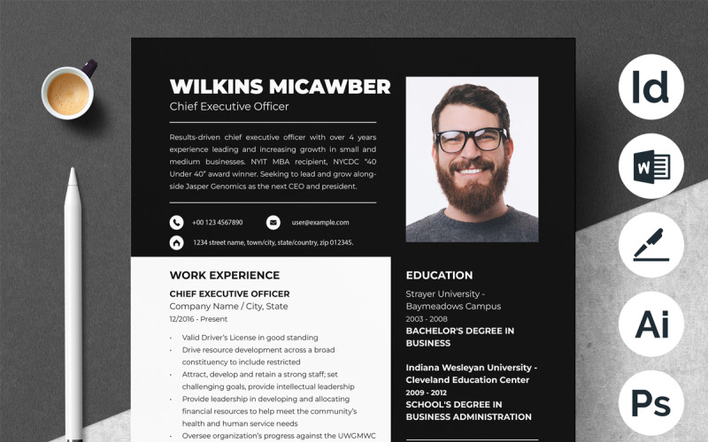 Customizable CV Design Template #436641 - TemplateMonster