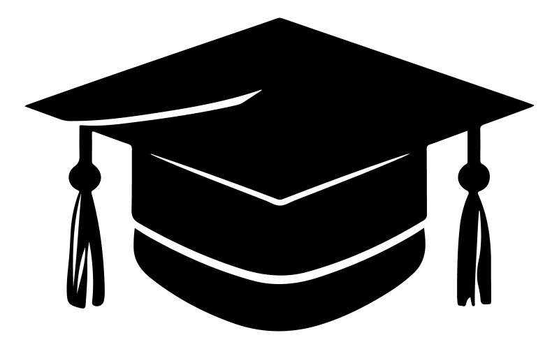Higher education hat silhouette vector art - TemplateMonster