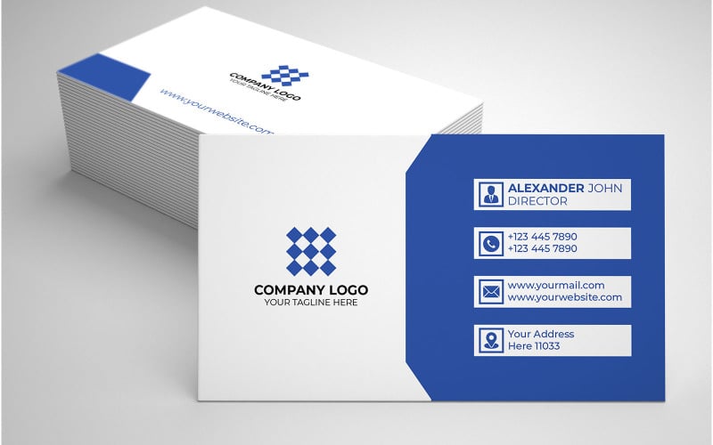 Clean Design Business Card Layout Design - TemplateMonster