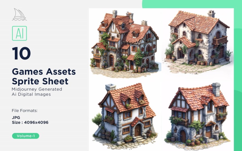 Games Assets Sprite Sheet on White Background Set 01