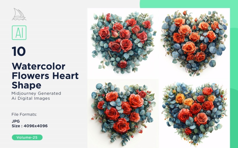 Flowers Heart Shape Celebrating Love 25 - TemplateMonster