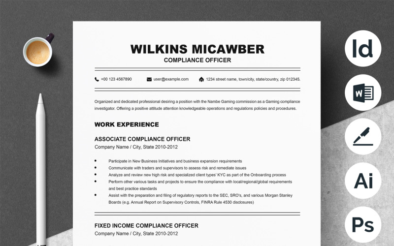 Clean Resume And CV Template Design #437645 - TemplateMonster
