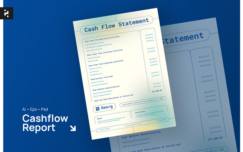 Creative Modern Cashflow Report #437650 - TemplateMonster