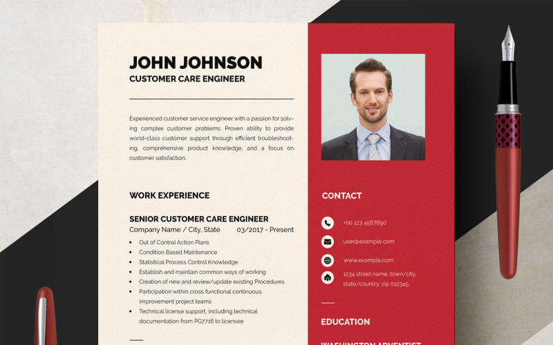 Creative Resume Template Layout Design - TemplateMonster