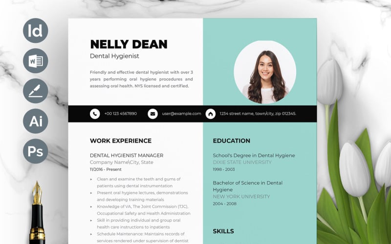Professional Resume And CV Template Layout - TemplateMonster
