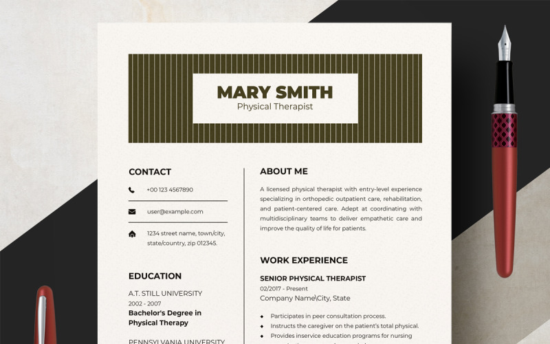 Simple Resume And CV Template Layout - TemplateMonster