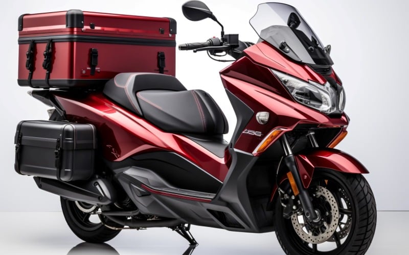Dark Red Color Delivery bike Scooter 76 - TemplateMonster
