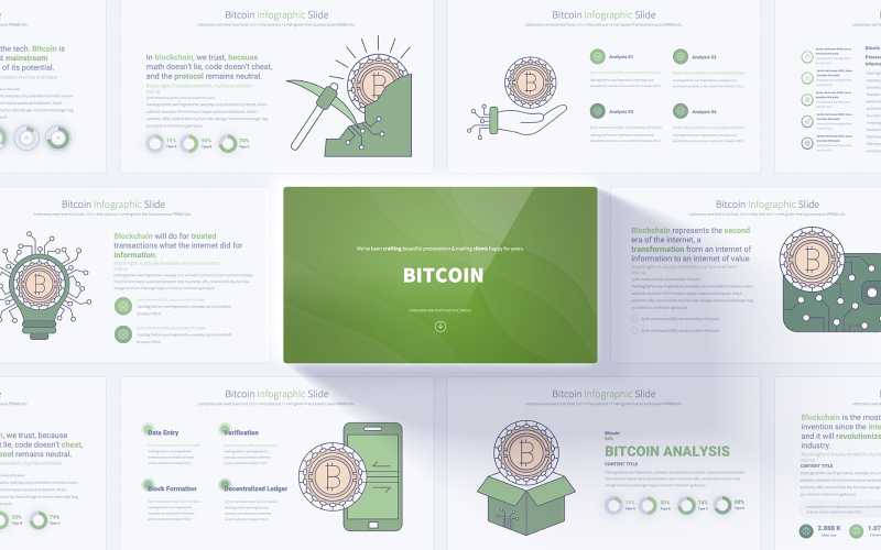 Plantilla innovadora de infografía de Bitcoin para PowerPoint