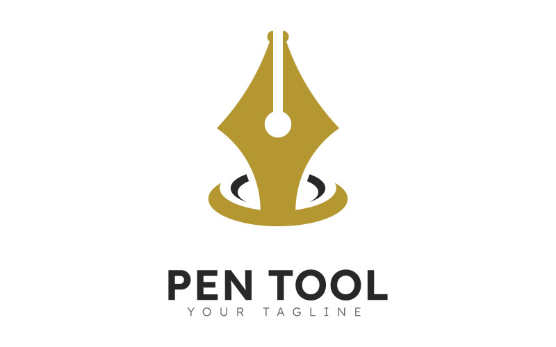 Pen logo tool gradient colorful style vector V0