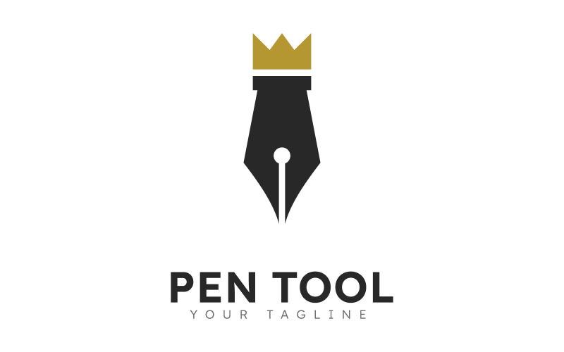 Pen logo tool gradient colorful style vector V11