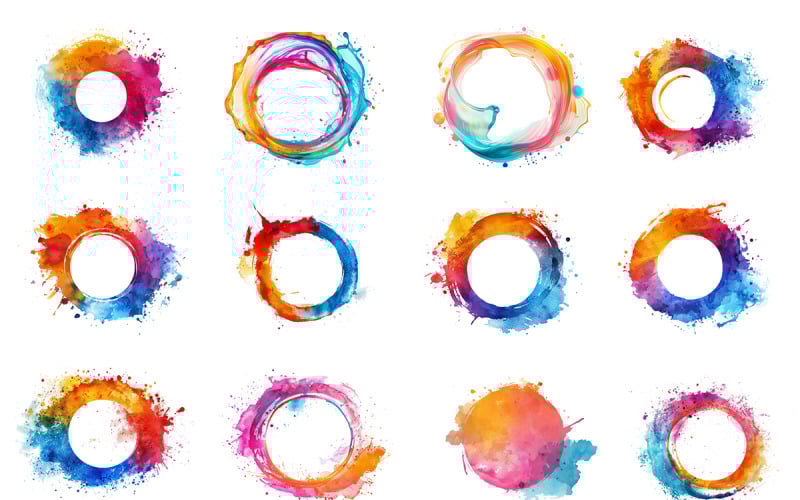 Colorful ink paint splatter splash, Watercolor splatter brush strokes ...