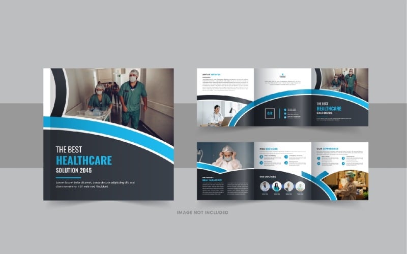Healthcare, medical square trifold brochure or medical clinic service ...
