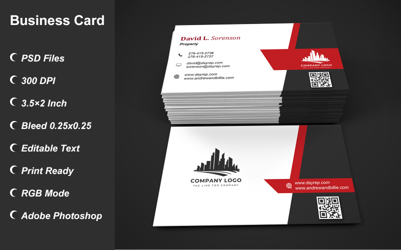 Visiting Card Template with Customizable Designs - 358