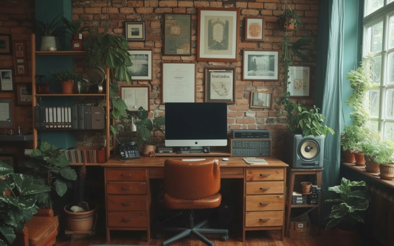 Minimalist Design with Desk & Frame 328 - TemplateMonster