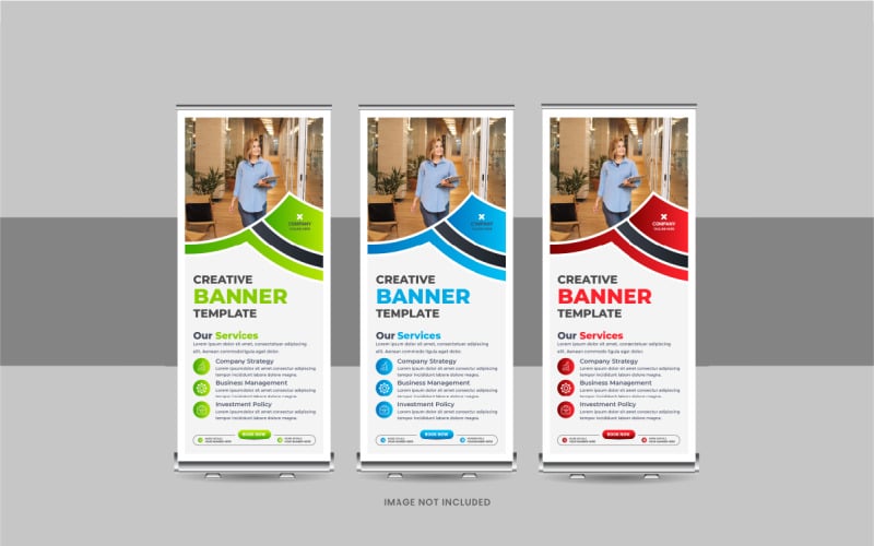 Modèle de conception de bannière enroulable d'entreprise, de bannière ...