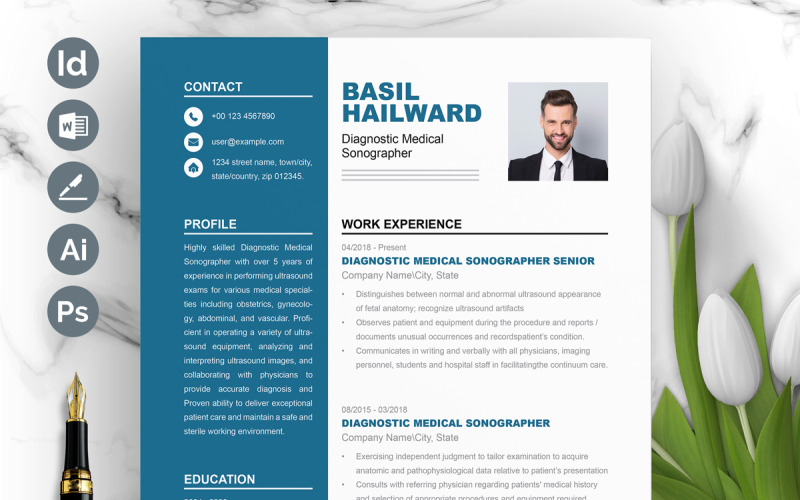 Elegant CV Template Design #439811 - TemplateMonster