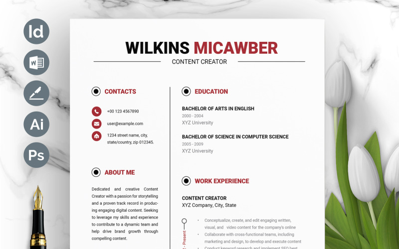 Simple Elegant Resume Template Design - TemplateMonster