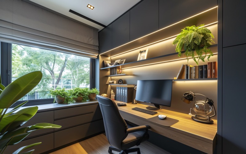 Home Workstation Table Chai Desk and Frame Home Book Closet 393