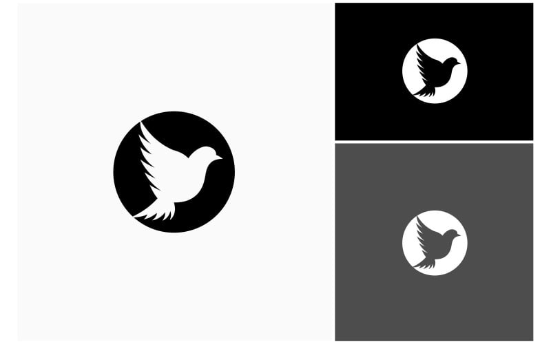 Flying Pigeon Dove Circle Logo #440313 - TemplateMonster