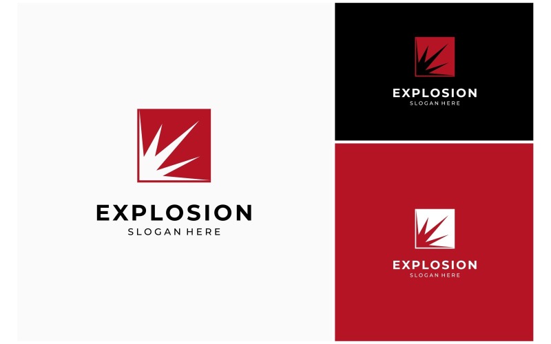 Logo carré d'explosion d'éclatement - TemplateMonster