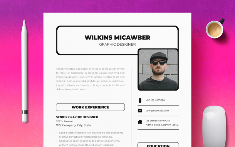 Clean & Elegant Resume Design #440762 - TemplateMonster