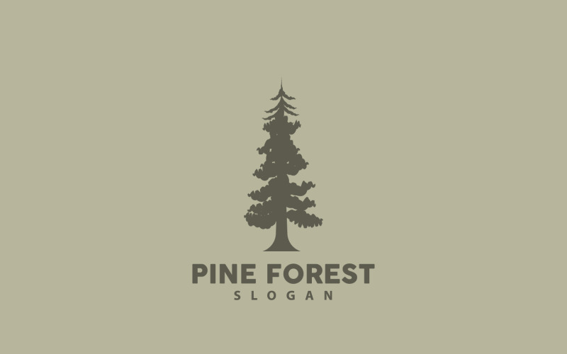 Pine Tree Forest Logo Simple Elegant DesignV8