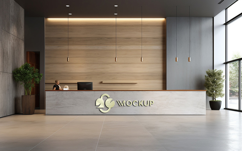 Hotel counter logo mockup design #440849 - TemplateMonster