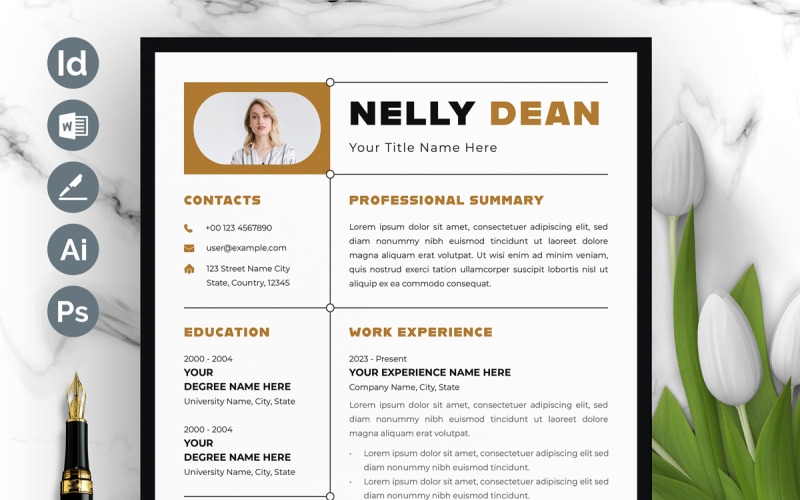 Business Executive Resume Design Template - TemplateMonster
