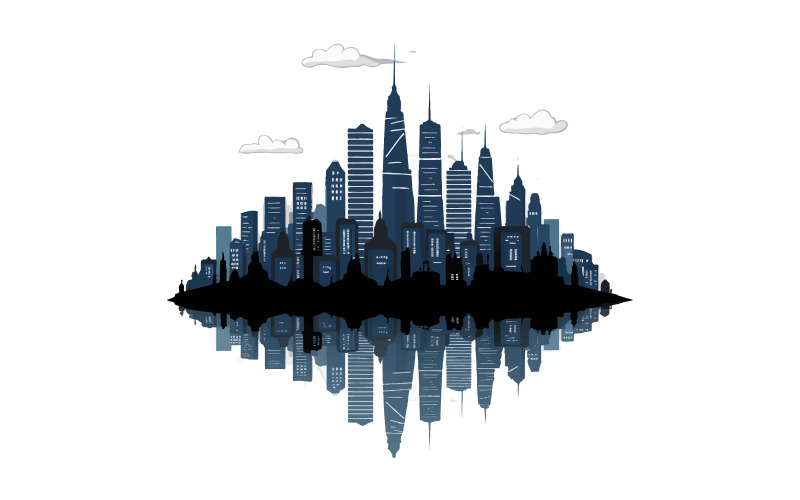 City silhouette vector with white background