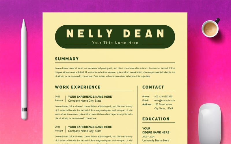 Creative Resume with a Unique Design - TemplateMonster