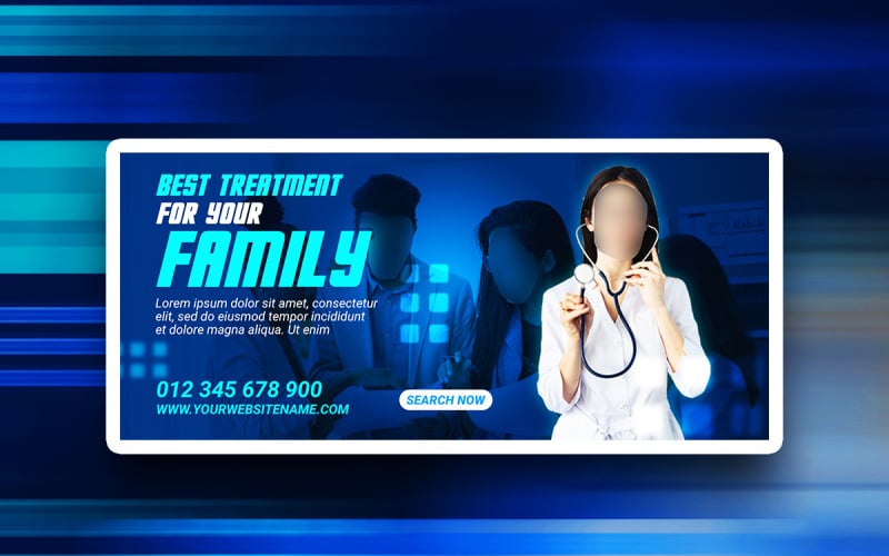 FREE Medical Doctor treatment Social media medical PSD design template