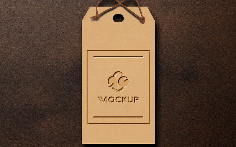 Luxury brown tag mockup psd #441429 - TemplateMonster
