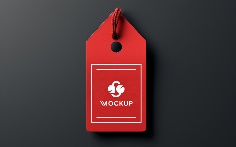Red tag mockup psd template #441423 - TemplateMonster