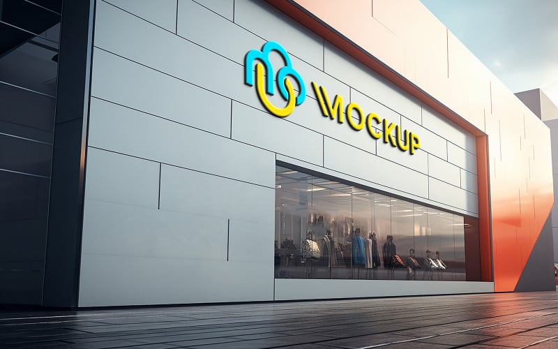 Store front facade sign logo mockup psd - TemplateMonster