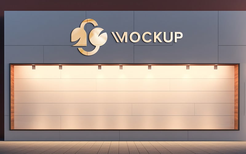 Front sign logo mockup psd store sign - TemplateMonster