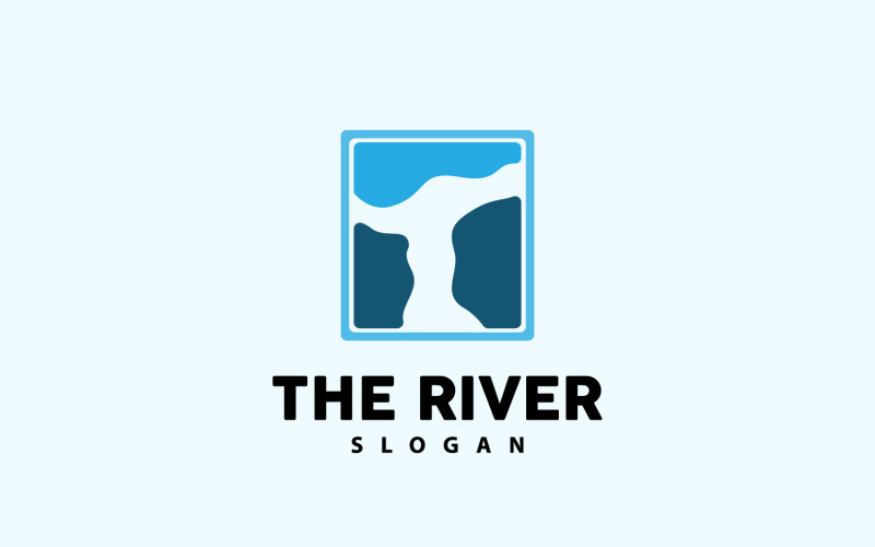 Conception de logo de rivière Ruisseau de rivière Nature V12