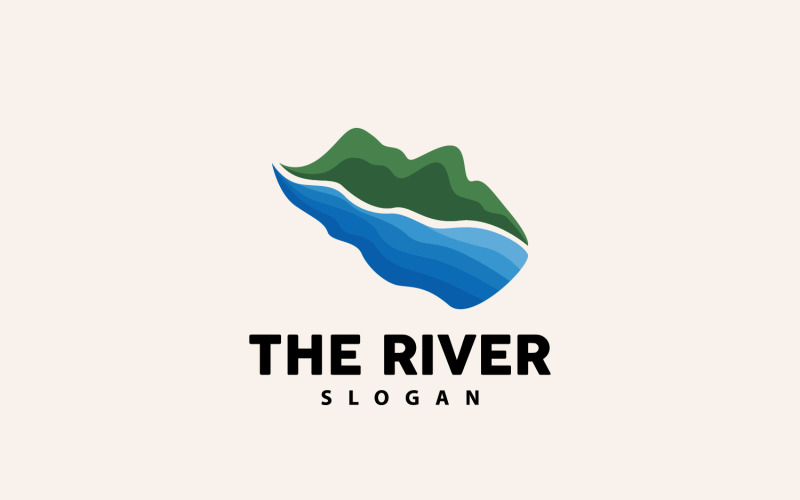 Conception de logo de rivière Ruisseau de rivière Nature V8