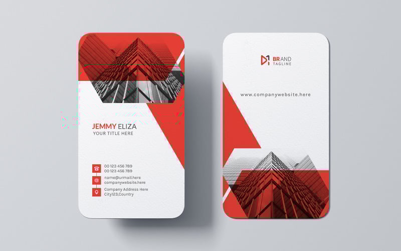 Creative and modern vartical name card design template